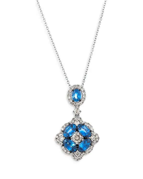 Bloomingdale'S Sapphire And Diamond Pendant Necklace - Blue/white