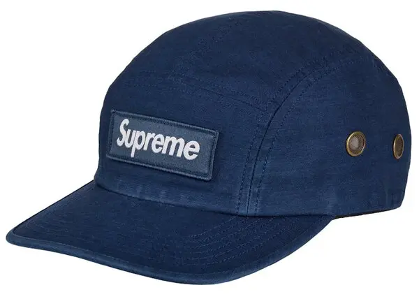 supreme quilted camp cap blue