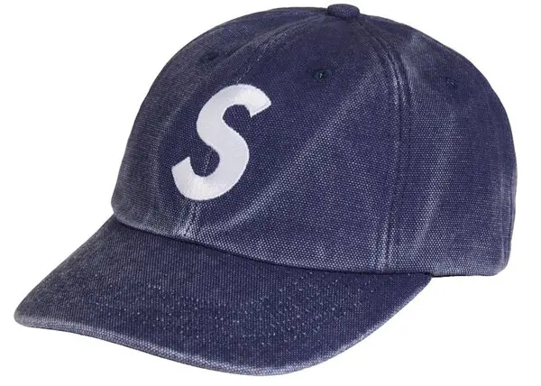 Supreme Logo 6-panel Cap - Navy Blue