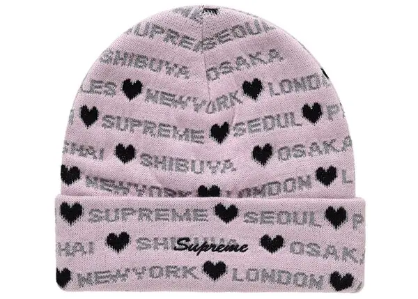 Supreme Hearts Beanie - Pink