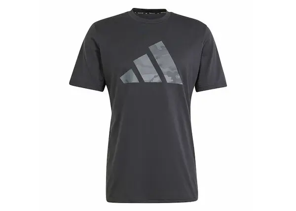 Adidas Train Essentials Seasonal Brand Love Camo Tee Shirt - Black/olive Strata