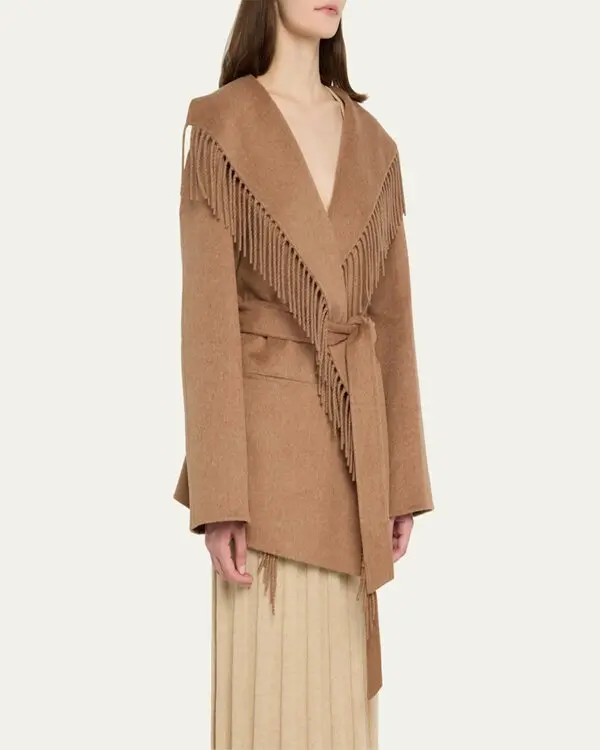 Simkhai Rowen Wool-blend Fringe Jacket - Beige