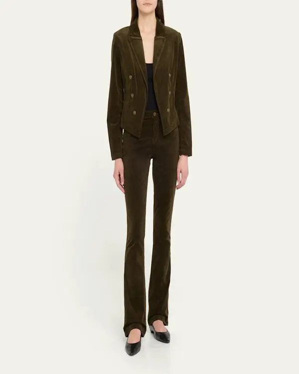 L'AGENCE Wayne Cropped Velvet Jacket