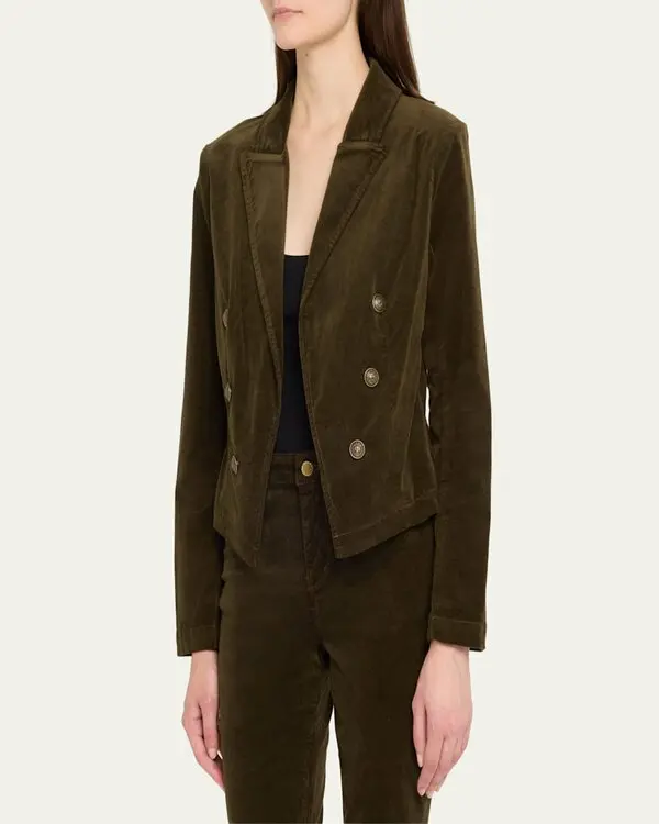 L'AGENCE Wayne Cropped Velvet Jacket