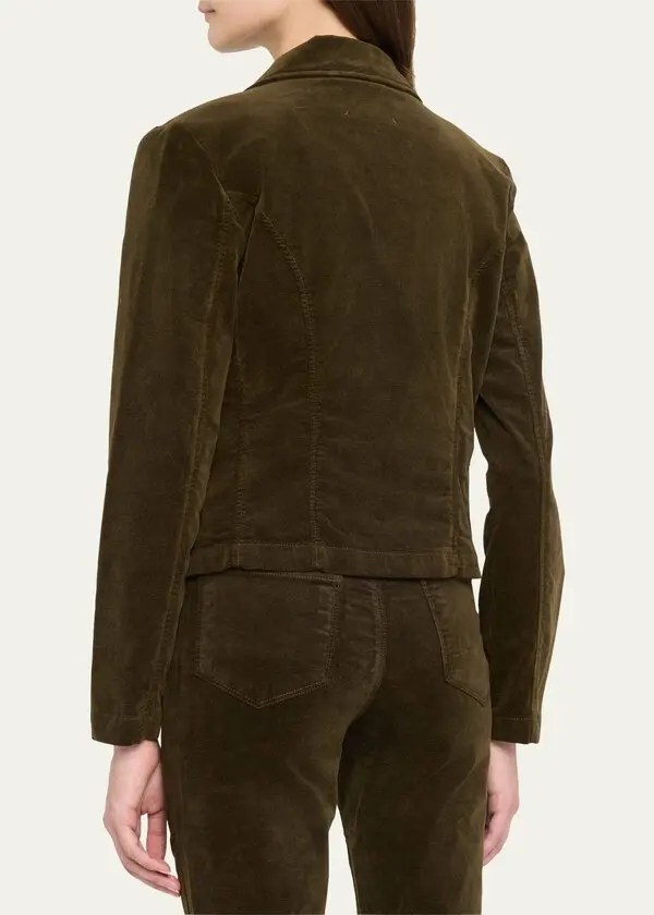 L'AGENCE Wayne Cropped Velvet Jacket