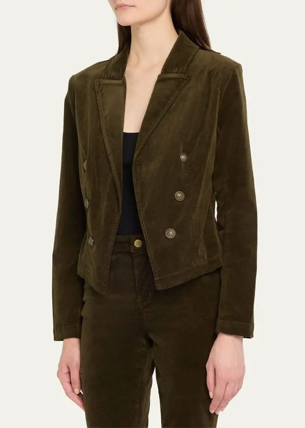 L'AGENCE Wayne Cropped Velvet Jacket
