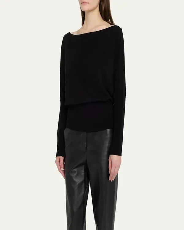 Simkhai Lavina Draped One-shoulder Sweater - Black