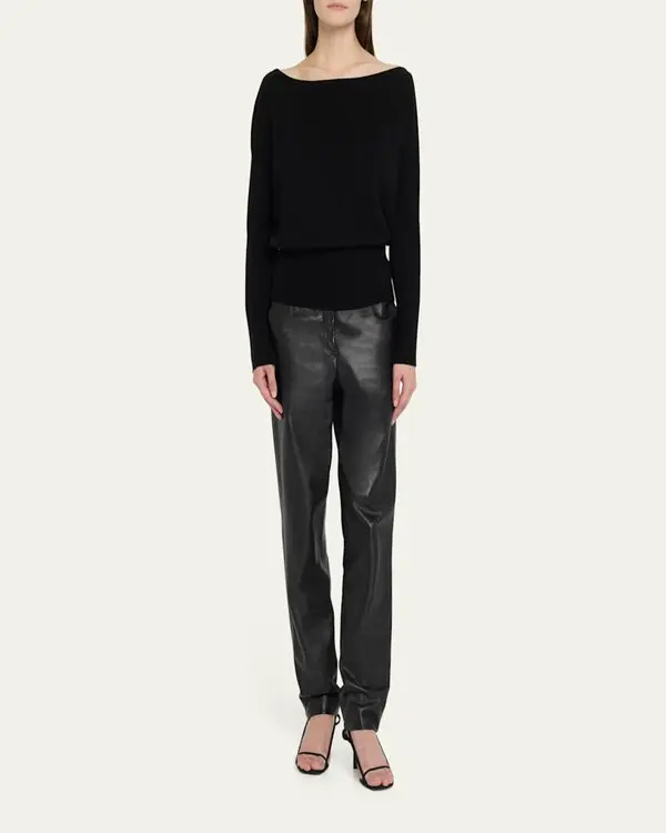 Simkhai Lavina Draped One-shoulder Sweater - Black