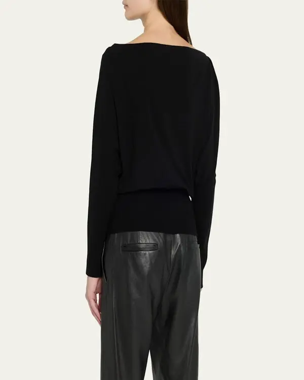 Simkhai Lavina Draped One-shoulder Sweater - Black