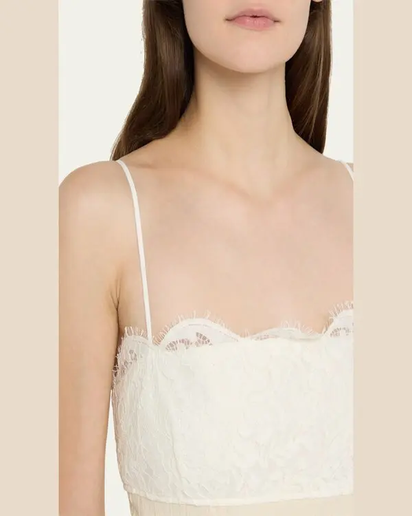 chinese dress ladies Lilianna Cotton Lace Midi Dress  SIMKHAI