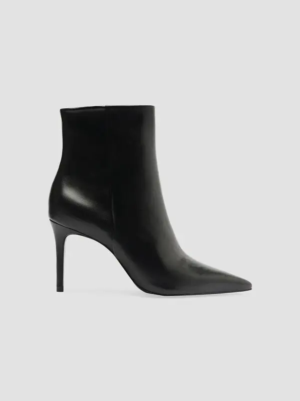 Schutz Mikki 85mm Leather Stiletto Booties - Black