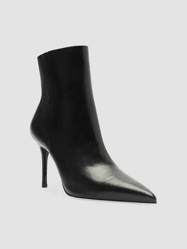 Schutz Mikki 85mm Leather Stiletto Booties - Black