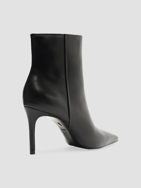 Schutz Mikki 85mm Leather Stiletto Booties - Black