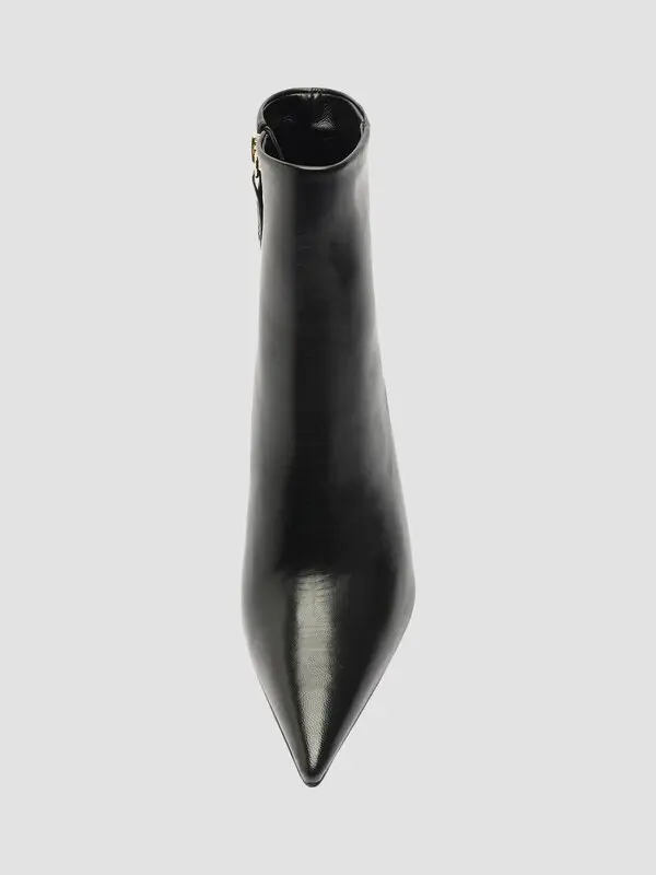 Schutz Mikki 85mm Leather Stiletto Booties - Black