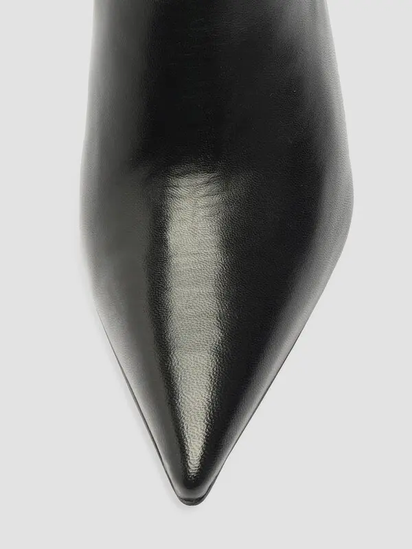 Schutz Mikki 85mm Leather Stiletto Booties - Black