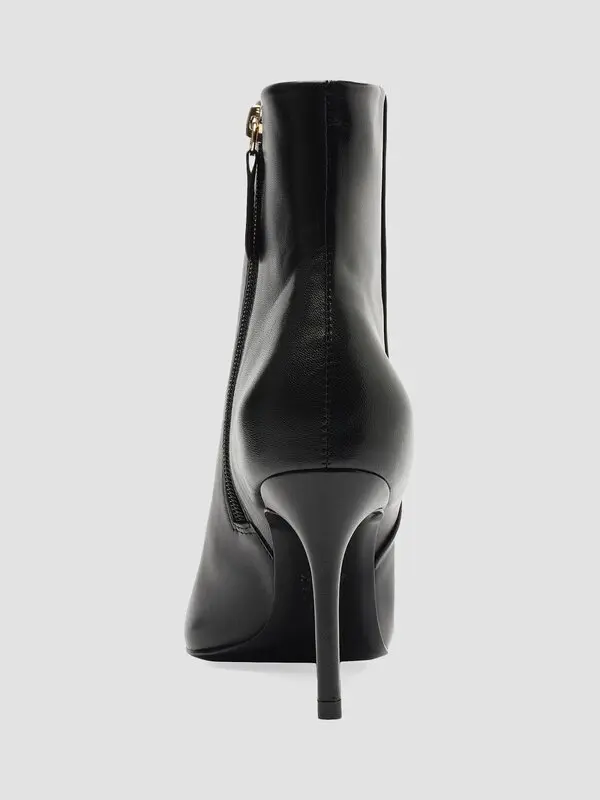 Schutz Mikki 85mm Leather Stiletto Booties - Black