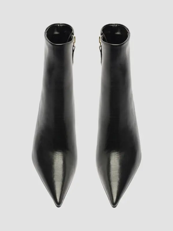 Schutz Mikki 85mm Leather Stiletto Booties - Black
