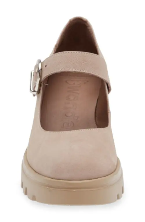 WONDERS Wedge Mary Jane - Taupe Nubuck