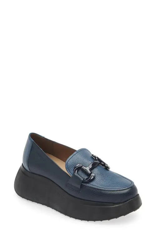 WONDERS Platform Loafer - Navy/blue Combo