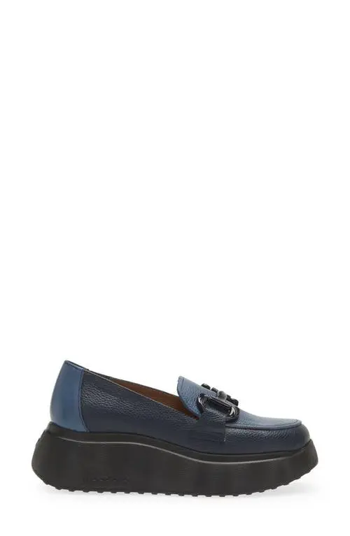 WONDERS Platform Loafer - Navy/blue Combo