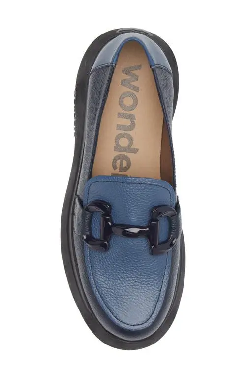 WONDERS Platform Loafer - Navy/blue Combo