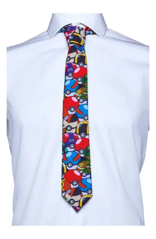 Opposuits Pokeball Neck Tie - Red Multi