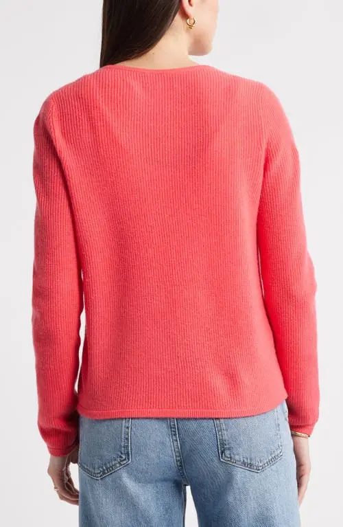 Caslon Wool And Cashmere Cardigan - Pink Watermelon