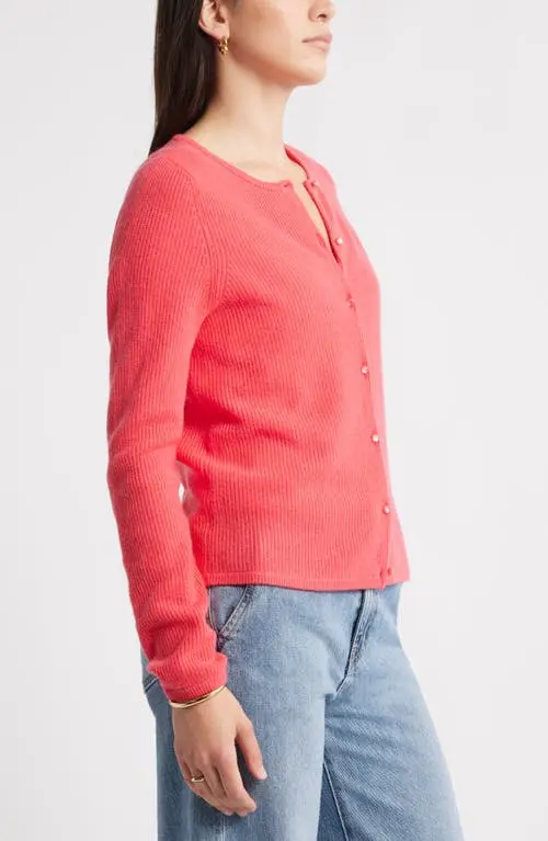 Caslon Wool And Cashmere Cardigan - Pink Watermelon