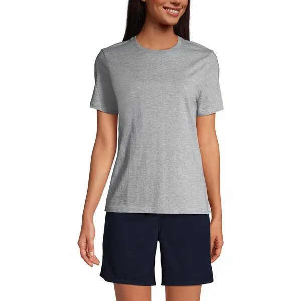 LANDS' END School Uniform Essential T-shirt - Gray Heather