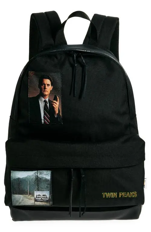 Undercoverism Twin Peaks' Nylon & Leather Backpack In Black - 30