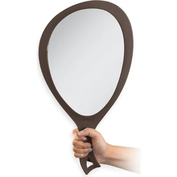 ZADRO Xl Teardrop Handheld Mirror With Handle - Chocolate