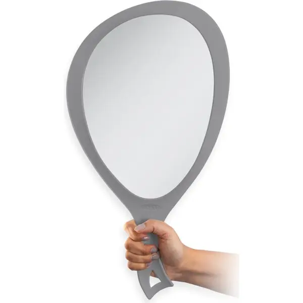 ZADRO Xl Teardrop Handheld Mirror With Handle - Grey