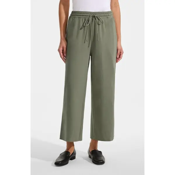 LANDS' END Sport Knit Drawstring Crop Pants - Sage