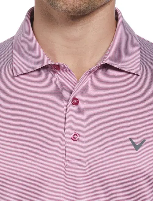CALLAWAY Fine Line Striped Polo Shirt - Purple Orchid