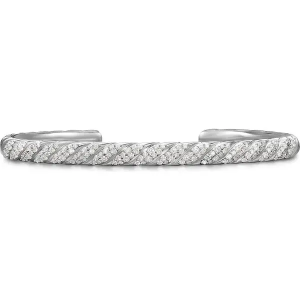 David Yurman Sculpted Cable Cuff Bracelet - 18k White Gold