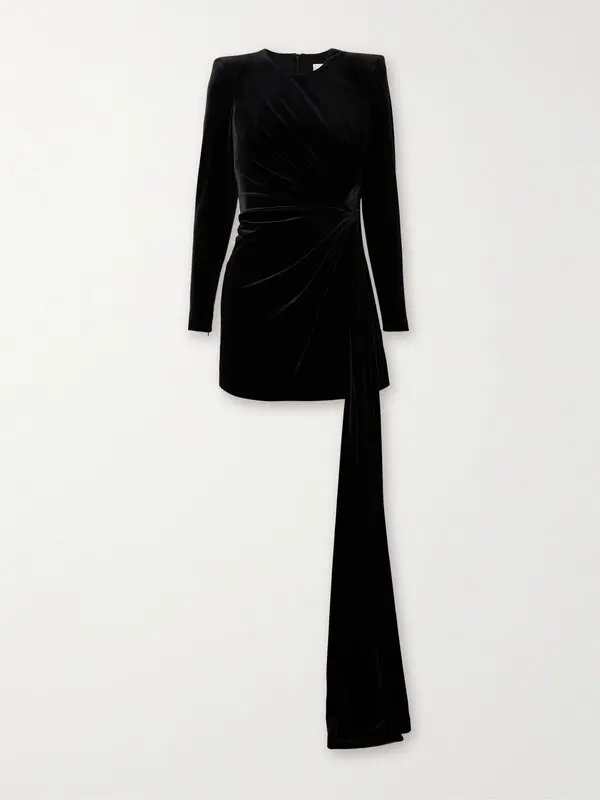 Alex Perry Gathered Asymmetric Mini Dress
