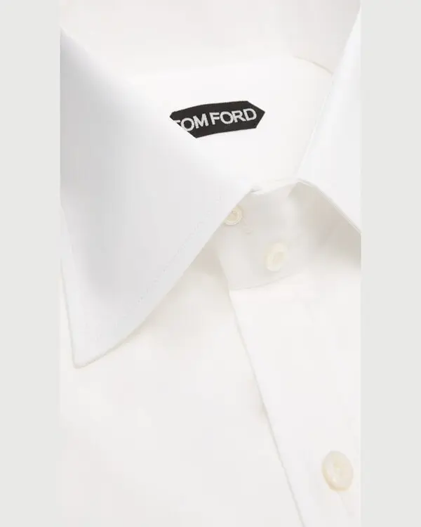 TOM FORD Classic-fit Cotton Dress Shirt - Optical Wh