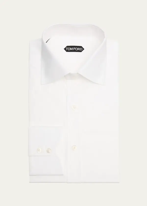TOM FORD Classic-fit Cotton Dress Shirt - Optical Wh