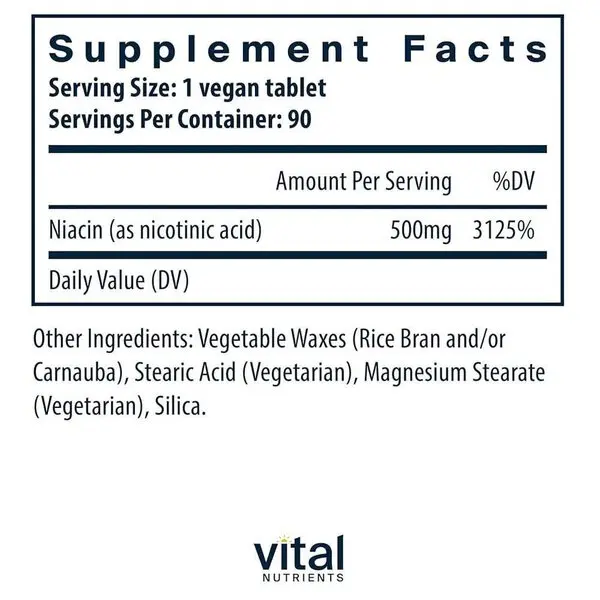 VITAL NUTRIENTS Niacin 90 Tablets