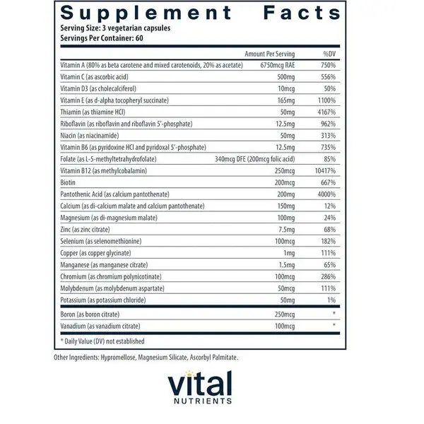 VITAL NUTRIENTS Multi-nutrients 180 Capsules