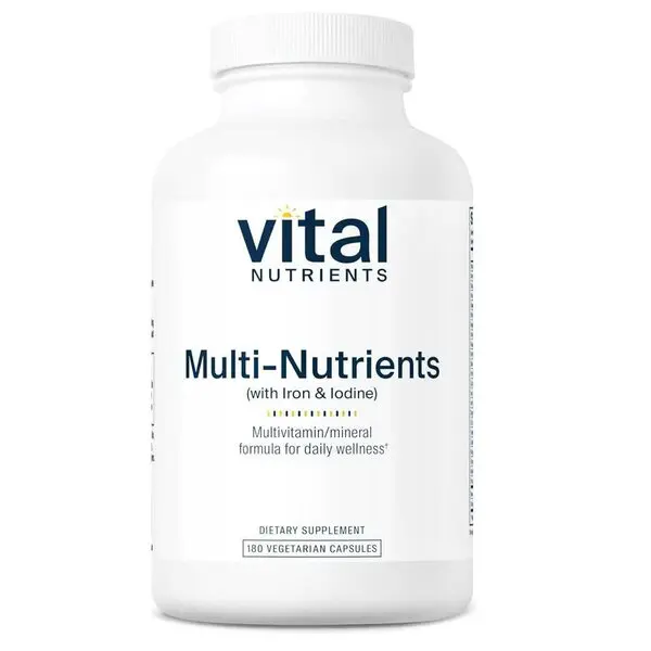 VITAL NUTRIENTS Multi-nutrients With Iron And Iodine 180 Capsules - One-color
