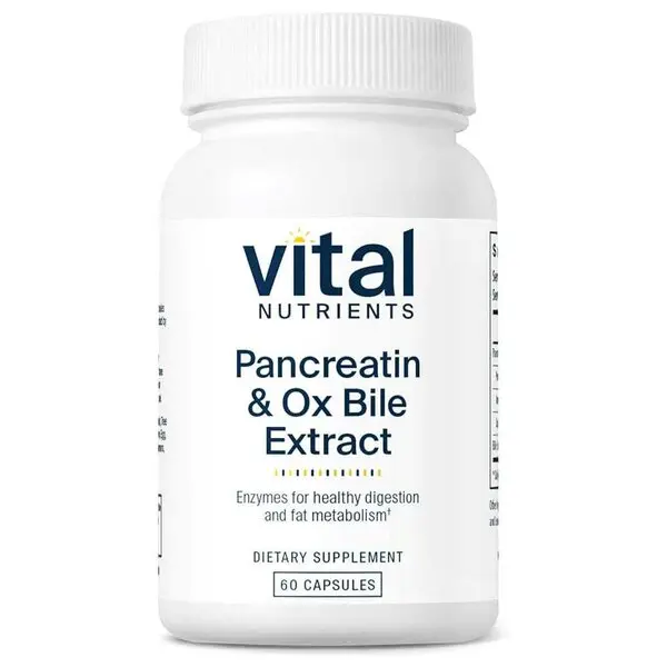 VITAL NUTRIENTS Pancreatin And Ox Bile 60 Capsules - One-color