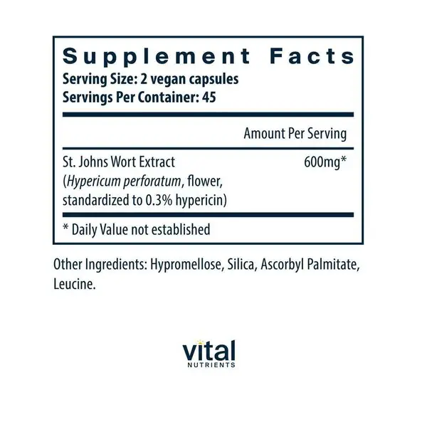 VITAL NUTRIENTS St. Johns Wort 0.3 Pct Standardized Extract 90 Capsules