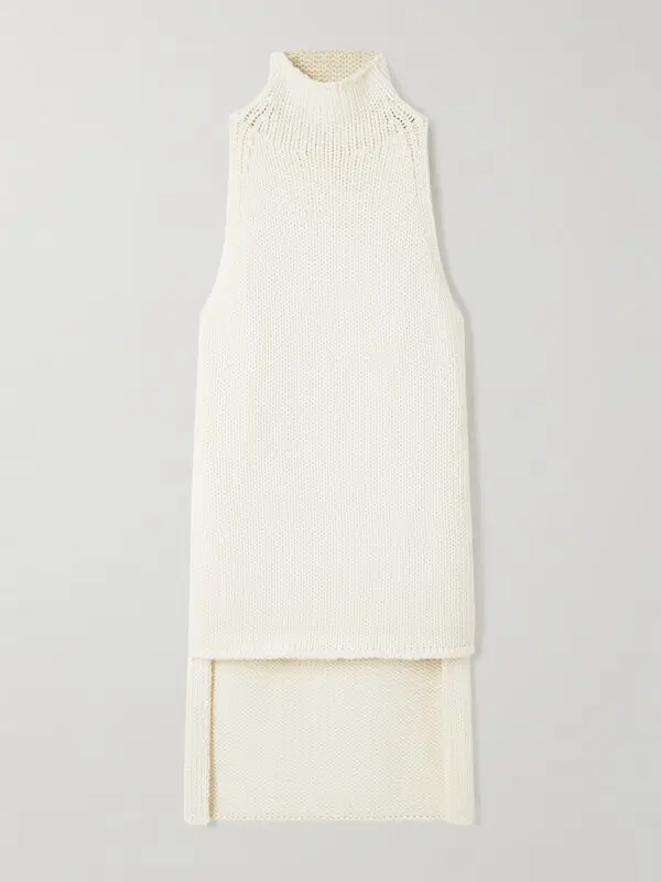 Alaïa Sleeveless Wool Turtleneck Sweater - White