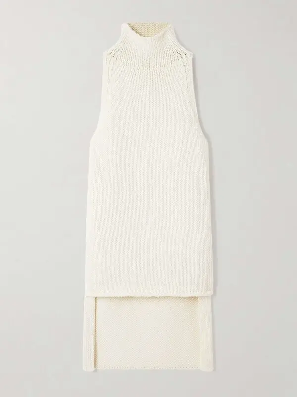 Alaïa Sleeveless Wool Turtleneck Sweater - White