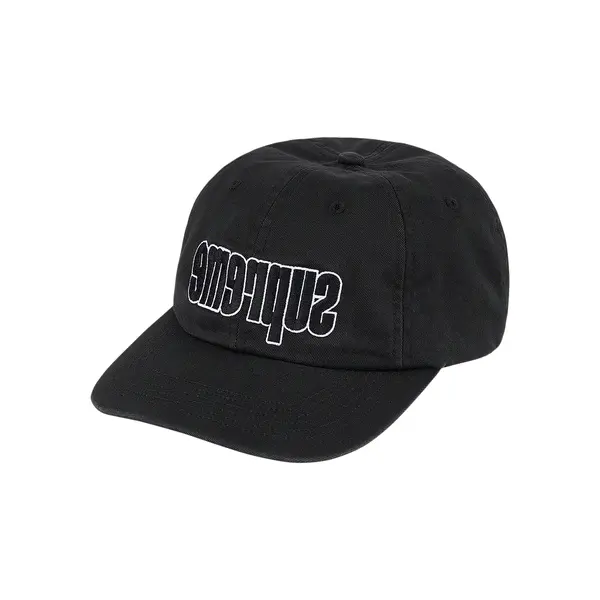 Supreme Reverse Logo 6-panel Cap - Black