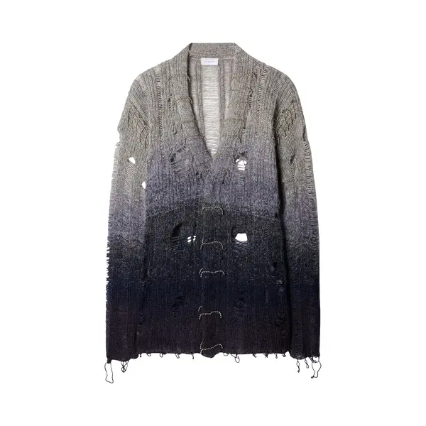 Off-White Distressed Mohair Cardigan