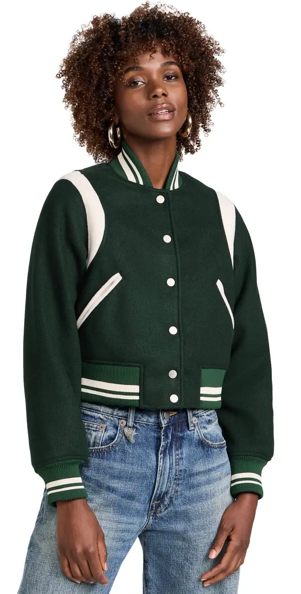 Blanknyc Smart Move Bomber Jacket - Green Combo