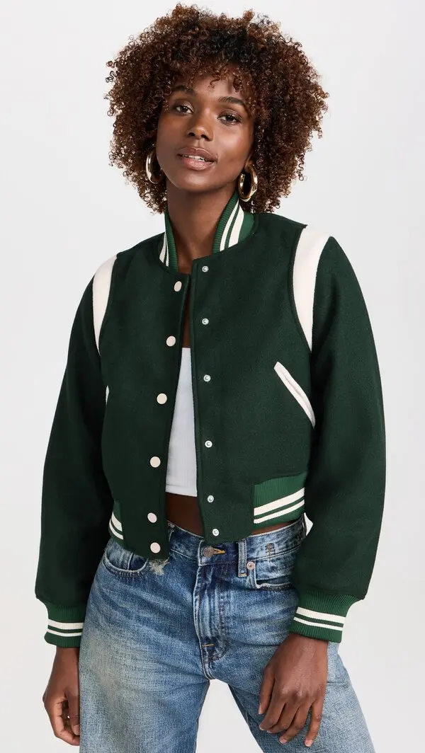 Blanknyc Smart Move Bomber Jacket - Green Combo