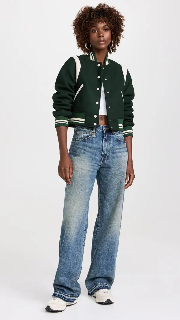Blanknyc Smart Move Bomber Jacket - Green Combo